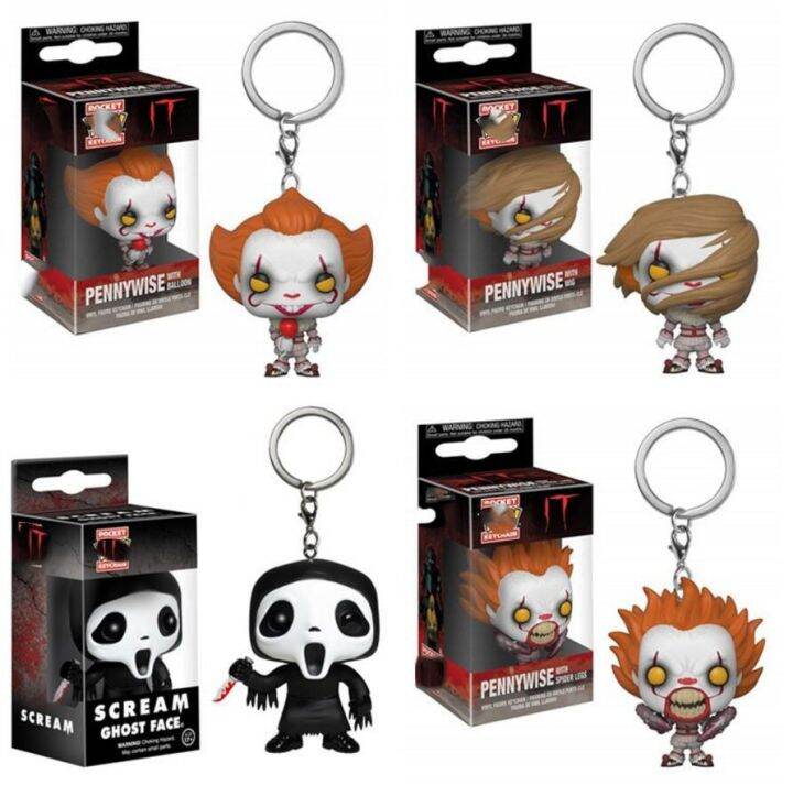 FUNKO POP Keychain Toys Pennywise with Ballon Scream Ghost Face with ...