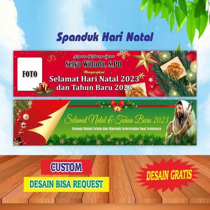 Spanduk Banner Natal Tahun Baru Bisa Request Desain | Lazada Indonesia