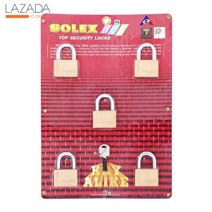 "ลดราคา"กุญแจคีย์อะไลค์ลูกปืนคล้องคอสั้นทองเหลือง SOLEX รุ่น EXTRA 45 MM ขนาด 45 มม. สีทองเหลือง ...