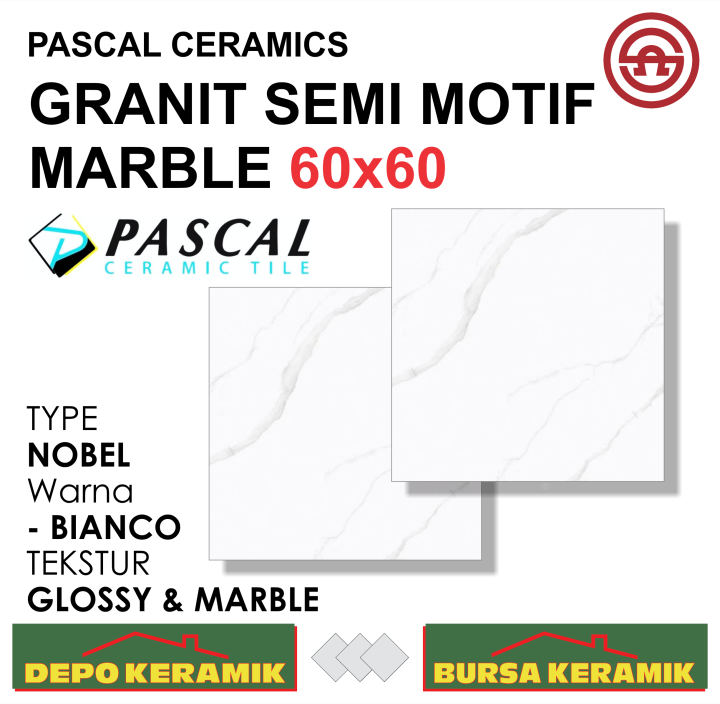 Granit Semi Marble 60x60 NOBEL BIANCO -PASCAL- Glossy&Marble | Lazada Indonesia