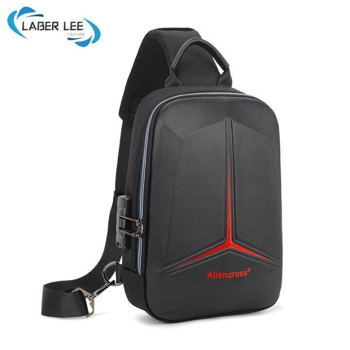 LABER LEE Tas Selempang Pria Tas Pria PVC Anti-theft Crossbody Bag Pria ...