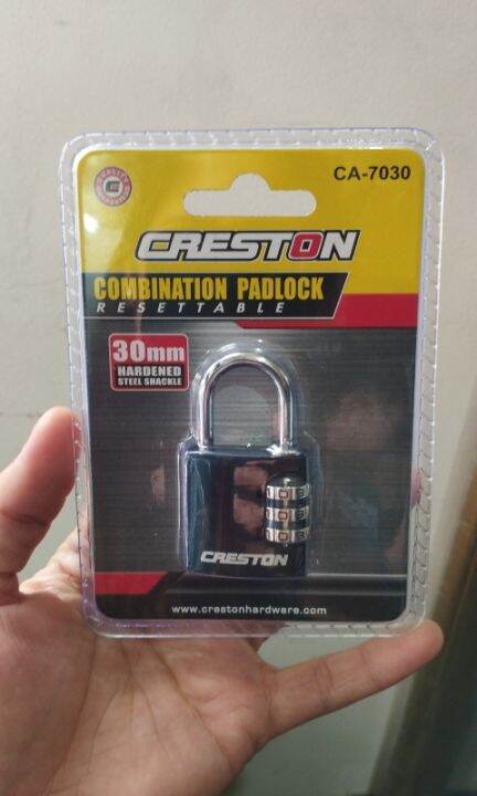 CRESTON Combination Padlock Resettable 30mm CA-7030 | Lazada PH
