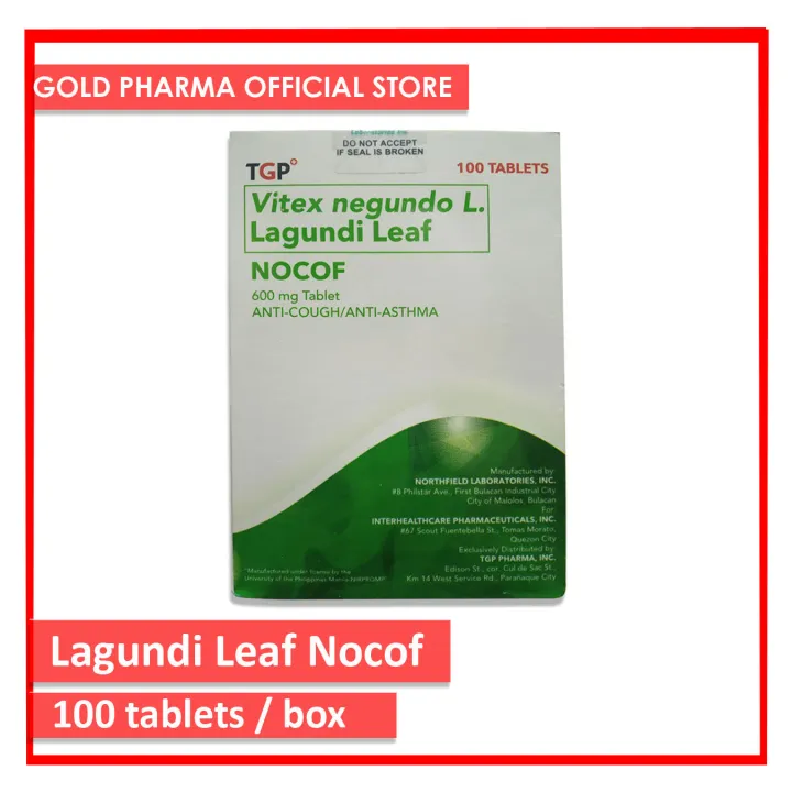 NOCOF Vitex Lagundi Leaf 600mg (100 Tablets) | Lazada PH