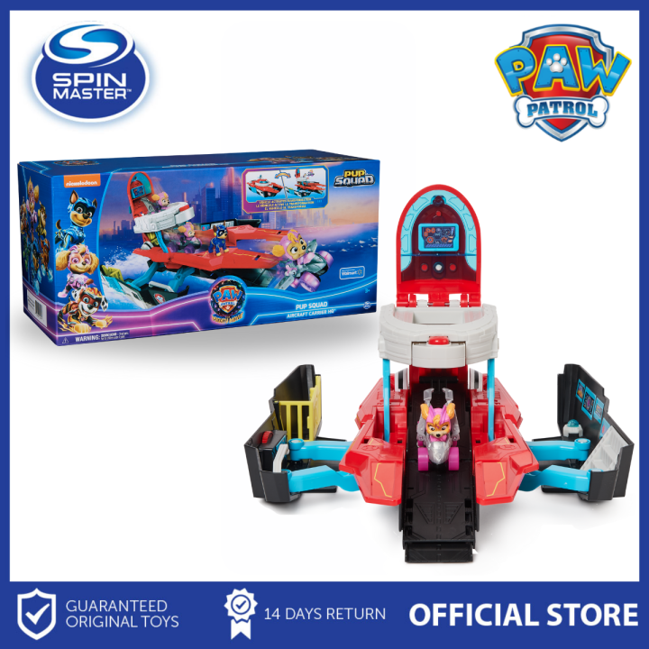 Paw Patrol The Mighty Movie Pup Squad Aircraft Carrier HQ Transforming ...