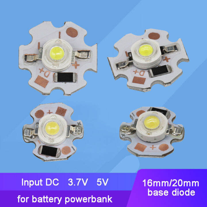 10pcs Input 3.7V 5V 1W 3W White Green Royal Blue Red Full Spectrum LED Bead Light + 20mm Star ...