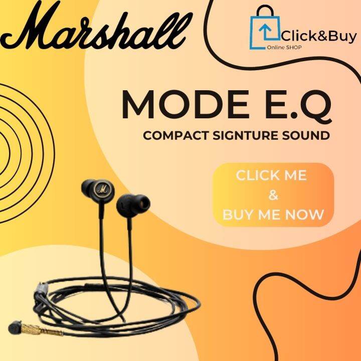 Marshall Mode EQ Wired Earphones with Microphone Noise canceling - Black | Lazada PH