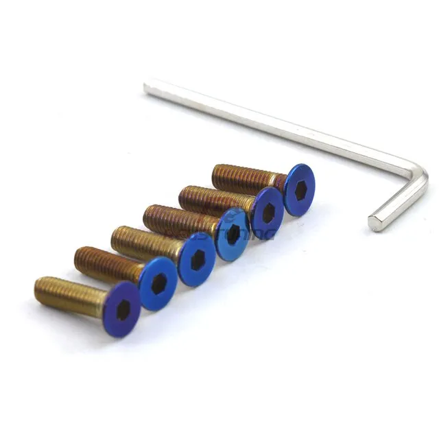 6pcs/set Aluminum Burnt Titanium Blue Car Racing Sport Steering Wheel ...