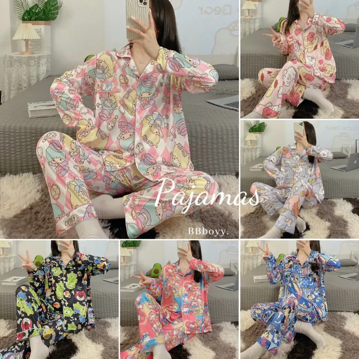 BBboyy E Link 4 ชุดนอน ชุดนอนผ้าคอตตอน ชุดนอนแขนขายาว ชุดนอนสไตล์เกาหลี ชุดนอนน่ารัก ชุดนอน ...