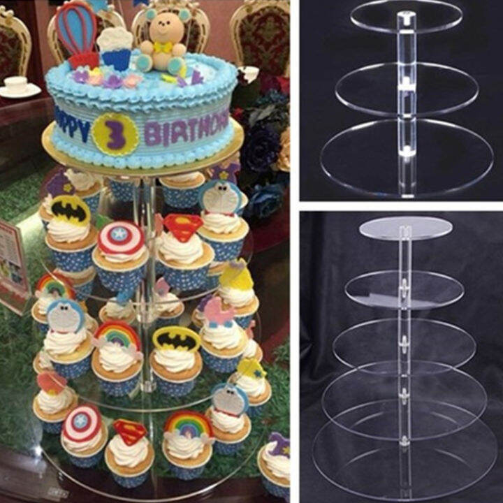 3/4 /5 Tier Acrylic Cupcake Stand Dessert Buffet Display Serveware ...