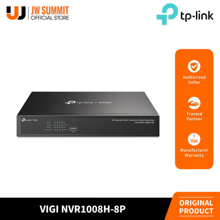TP-Link VIGI NVR1008H-8P New VIGI 8 Channel PoE+ Plug & Play Network Video Recorder | Lazada PH