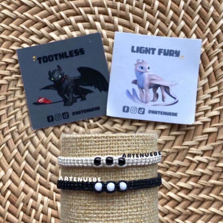 【KUA】 [artenuebe] toothless and light fury couple bracelet (how to ...