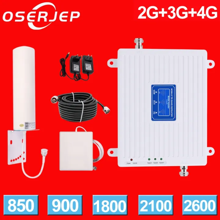 【CW】 Repeater gsm 2g 3g 4g Tri Band 900 1800 2100 2600MHz Cell Phone Cellular Amplifier Triband ...