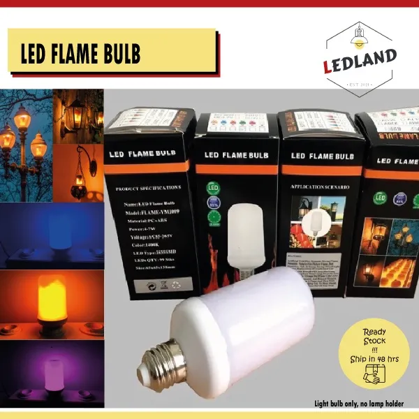LEDLAND Flaming LED Light Bulb 5W Simulation dynamics fire light bulb ...