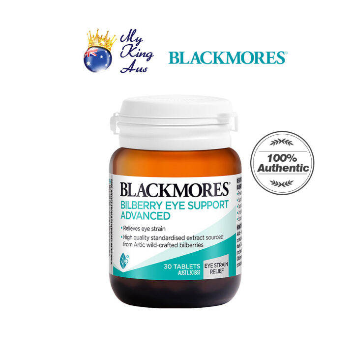 Blackmores Bilberry Eye Support Advanced 30 Tablets Support Eye Health ...