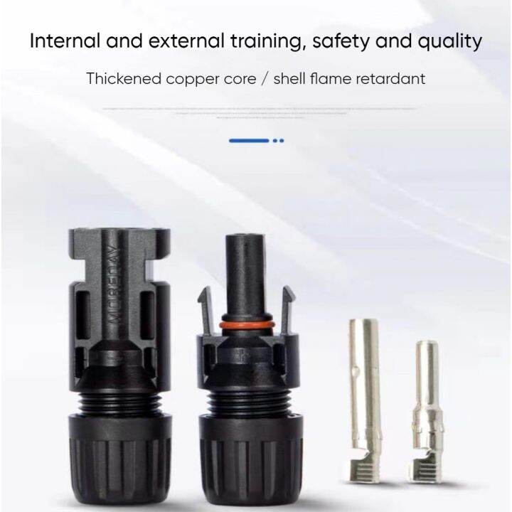 [Hot sales]♛ 1Set MC4 Connectors Male female Plug cable Terminals for ...