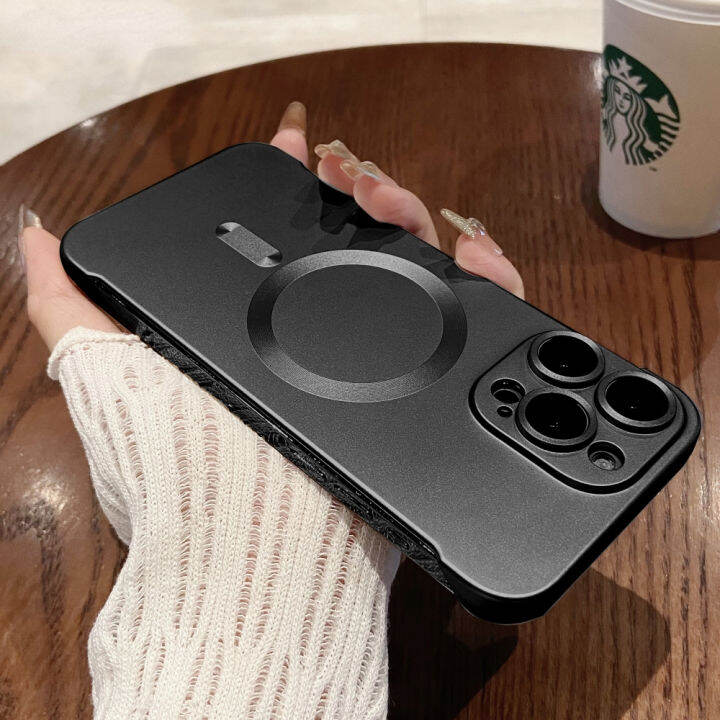 Frameless Matte Metallic For Magsafe Case for iPhone 15 14 Plus 13 12 11 Pro Max Ultra Thin ...
