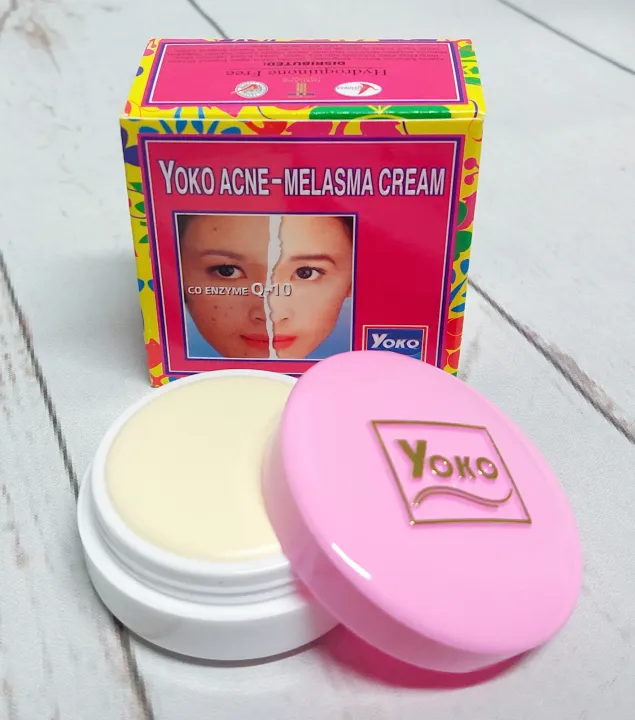 Yoko Facial Whitening ACNE-MELASMA CREAM Pink Q10 | Lazada PH