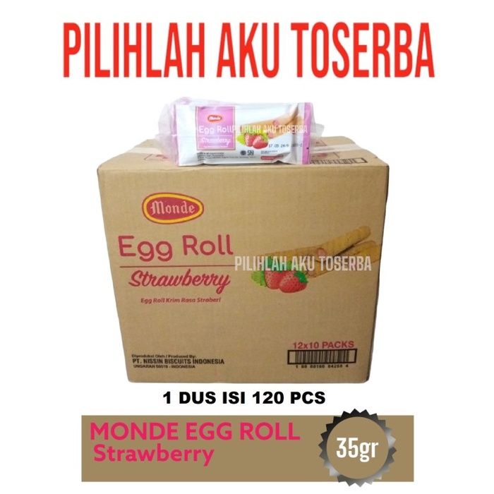 Biskuit Monde EGG ROLL STRAWBERRY 35 gr - ( HARGA 1 DUS isi 120 ) | Lazada Indonesia