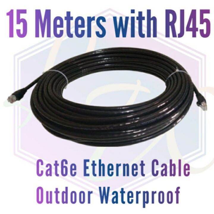 15 Meters Cat6 Ethernet Cable Outdoor Waterproof Ready To Use | Lazada PH