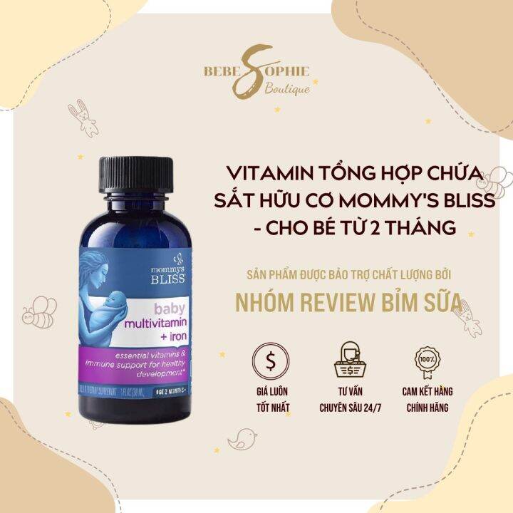 Vitamin Tổng Hợp Chứa Sắt hữu cơ Mommy's Bliss (Baby Multivitamin ...