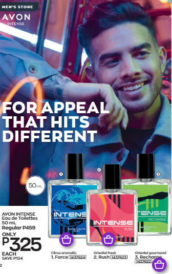 Avon Intense Force Rush Recharge Eau de Toilette 50 mL Men's Perfume ...