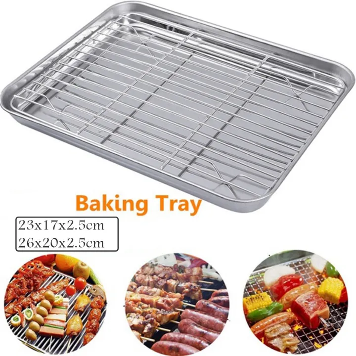 ABRAHAM Rectangular Draining Oil Kitchen Grill Cooking Tools Baking ...