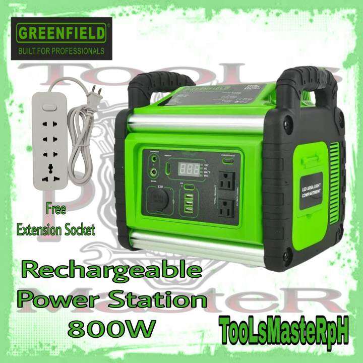 GREENFIELD 800W Portable Rechargeable Power Station (GPS800W) Generator ...