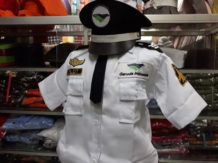 Baju Profesi Pilot Garuda Indonesia - Anak - Lengan Pendek Lengkap ...