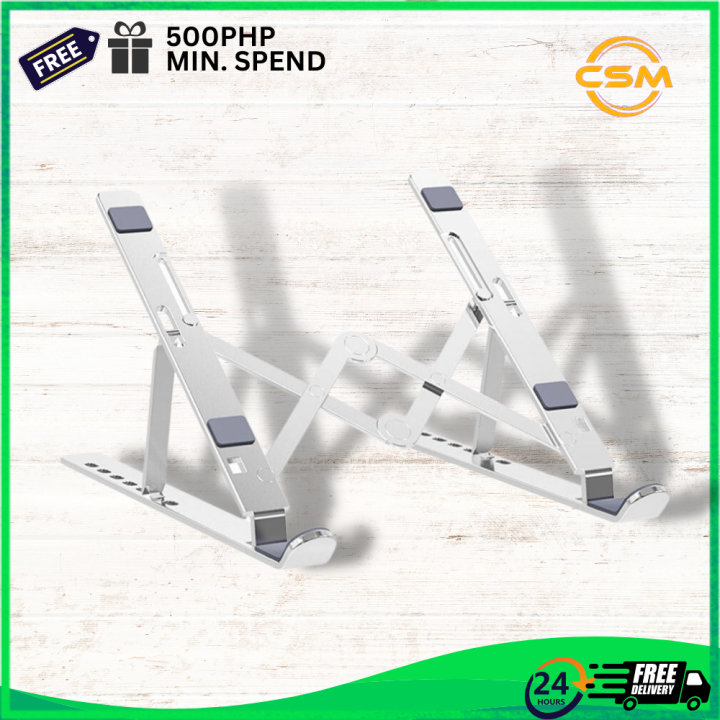CSM PH Aluminum Laptop Stand / Laptop Stand Desktop Ventilated Folding Ultra Stand | Lazada PH