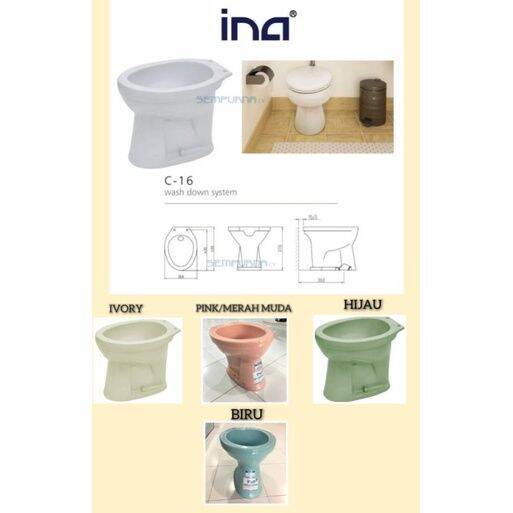 INA C16 CLOSET DUDUK SIRAM BAGIAN TOILET | Lazada Indonesia