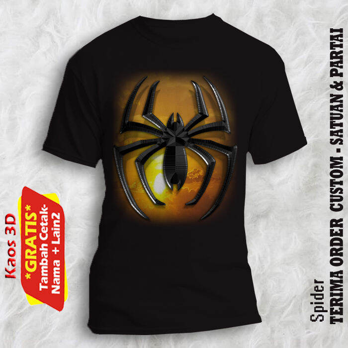 Kaos Gambar Laba-laba Spider untuk anak dan dewasa cetak gambar asli 3 ... Kaos Gambar Laba-laba Spider untuk anak dan dewasa cetak gambar asli 3 ...