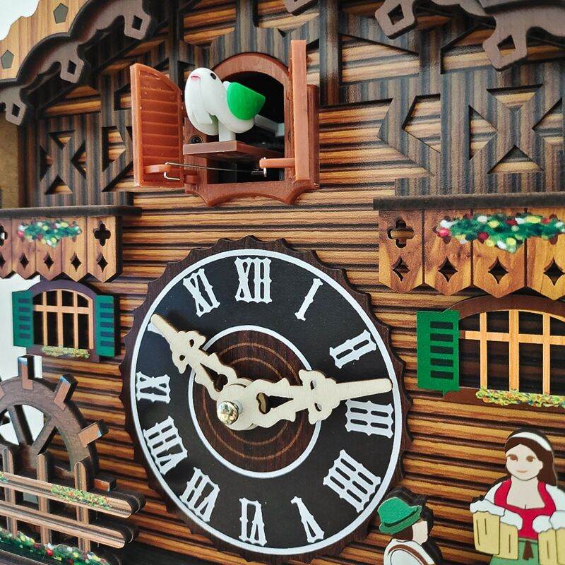 Wooden Clock Wall Mounted Clock Bird Alarm Clock Cuckoo Clocks for Home ...
