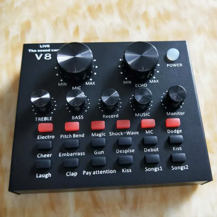 Live sound card V8 mobile phone computer karaoke live sound card anchor | Lazada.co.th