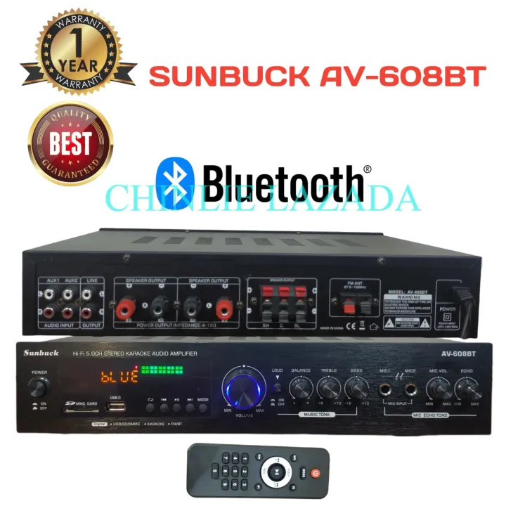 Amplifier Audio Bluetooth Karaoke 5CH 600W Sunbuck - AV-608BT | Lazada Indonesia