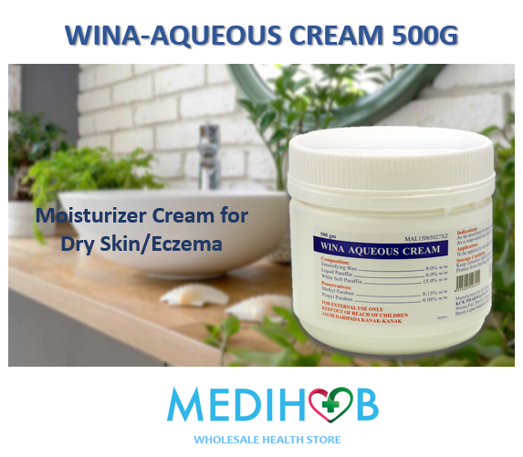 WINA-AQUEOUS Cream (500g) - Intensive Moisturizer for Eczema & Dry Skin ...