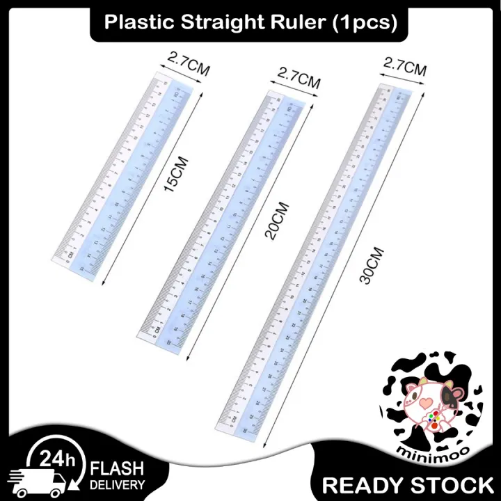 (Minimoo)PLASTIC STRAIGHT RULER 15CM / 20CM / 30CM / PEMBARIS PLASTIK /PVC STUDENT RULER / HIGH ...
