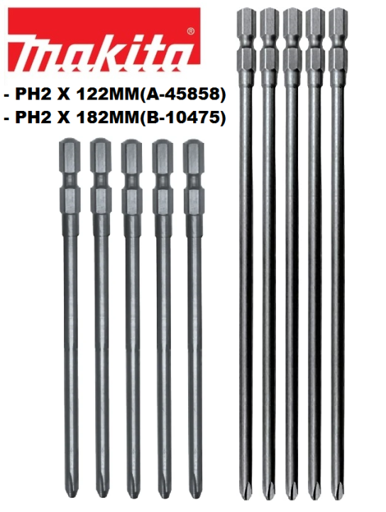 MAKITA PH2 SCREW BIT PH2 X 122MM(A-45858)/ PH2 X 182MM(B-10475) - 1PCS ...