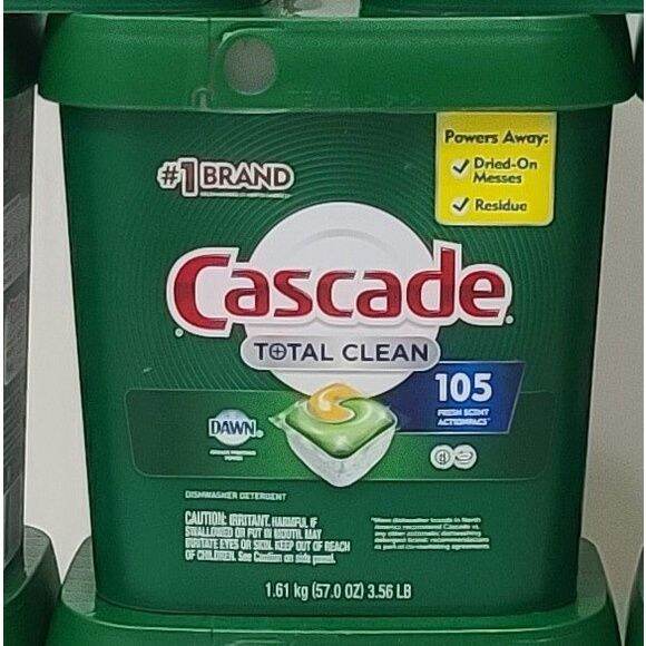 105 counts - Cascade Total Clean ActionPacs, Dishwasher Detergent ...
