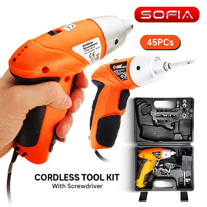 (O) Sofia 45pcs Cordless Screwdriver Tool Set | Lazada PH