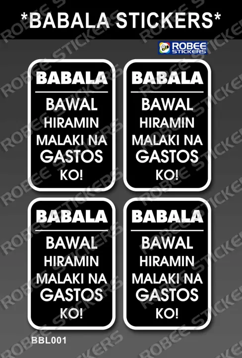 Sticker BABALA 1pack / 4pcs | Lazada PH
