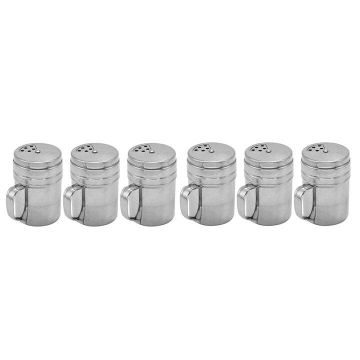6Pcs Salt And Pepper Shaker With Handle Stainless Steel Spice Shaker ...