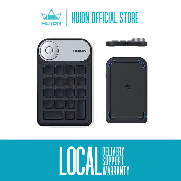 Huion Inspiroy Mini Keydial KD100 Bluetooth 5.0 Customizable Press Keys ...