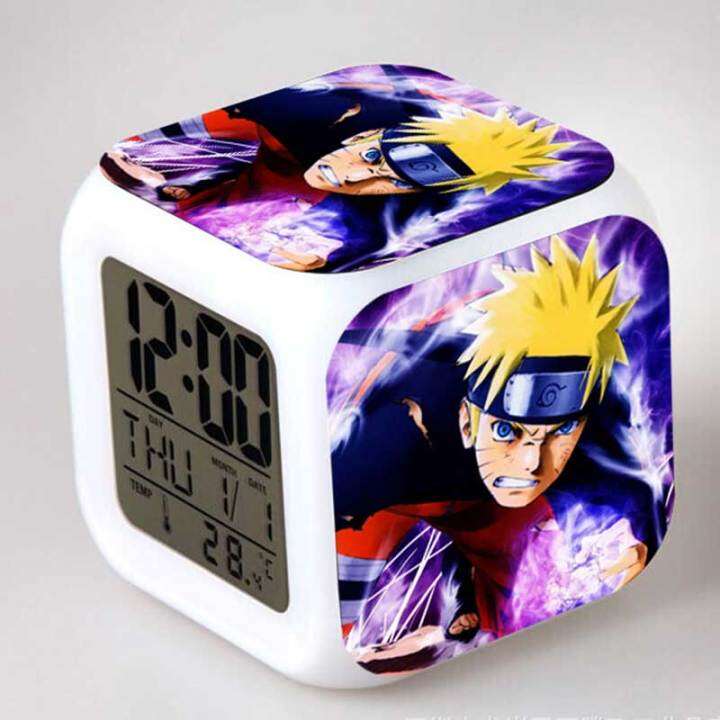 Kawaii Kakashi Figure Japan Manga Model LED Alarm Clock Touch Desk ...