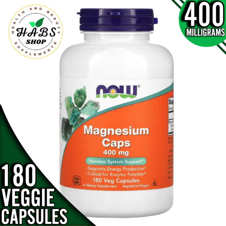 Now Foods Magnesium Caps 400 Mg 180 Veg Capsules Lazada Ph