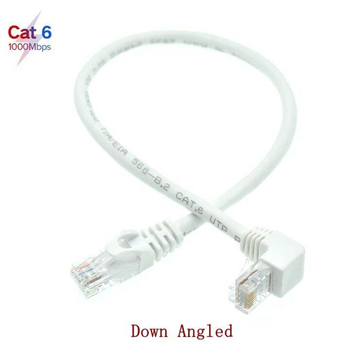 Cat 6e Rj45 Cable Cat6 8pin Utp Side Angled L Shape Rj45 Patch Cord