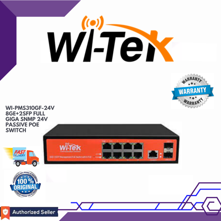 Wi-Tek WI-PMS310GF-24V 8GE+2SFP Full Giga SNMP 24V Passive PoE Switch ...