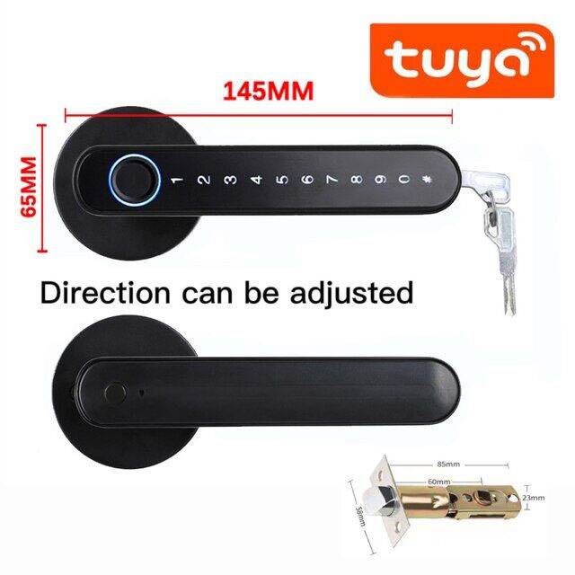 Wifi Tuya Door Knob Lock Biometrics Fingerprint Smart Door Handle Locks ...