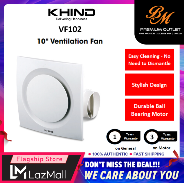 Khind Ventilation Fan VF102 Ceiling Type Exhaust Fan Kipas Exhaust | Lazada