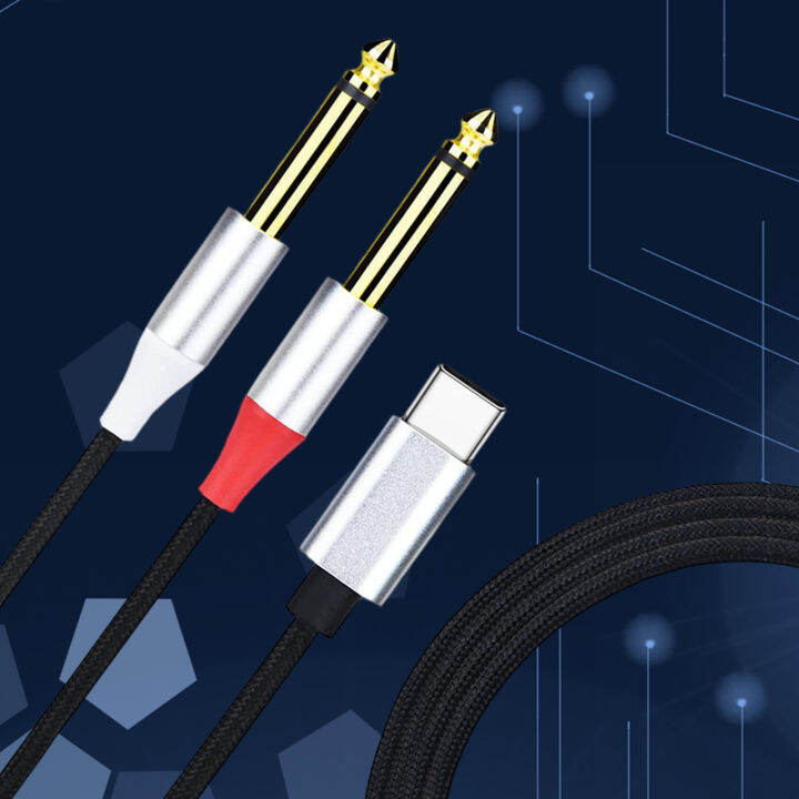 USB Type-C To Dual 6.35mm 1/4 Inch TS Mono Y Insert Cable 3/2/1m 3/2/1m ...