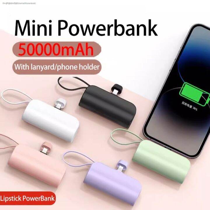 Mini Powerbank 20000mAh Portable 2in1 Wireless Mini Powerbank Cable ...